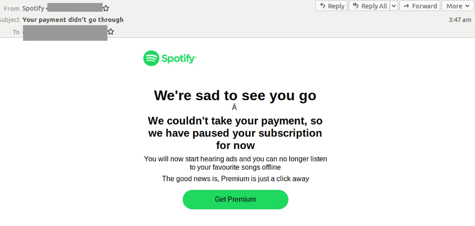 Spotify Scam Hits Inboxes With ‘Payment Didn’t Go Through’ Emails